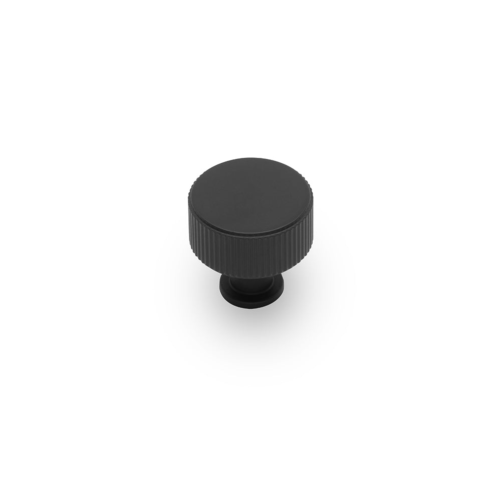 Linea Round Post Knob Matt Black