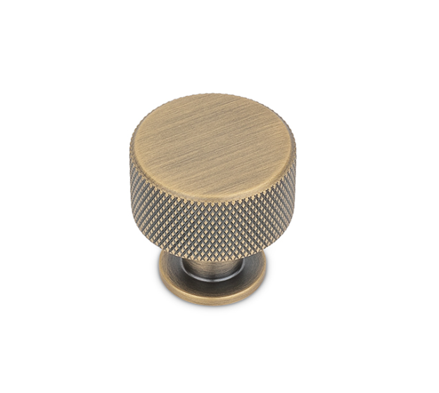 Fender Knurled Round Post Knob 28mm Diameter Antique Brass