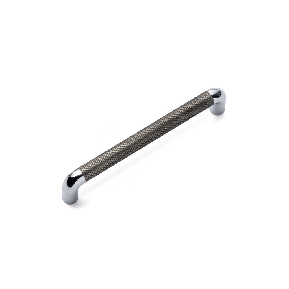 Lany Knurled D Handle Pewter / Chrome