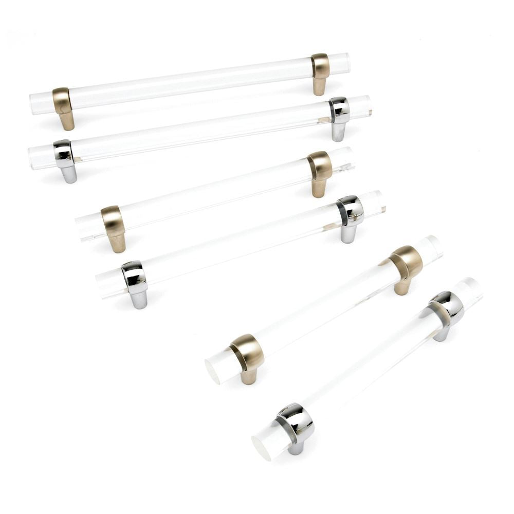 Acrylic Bar Handle Frost Satin Nickel