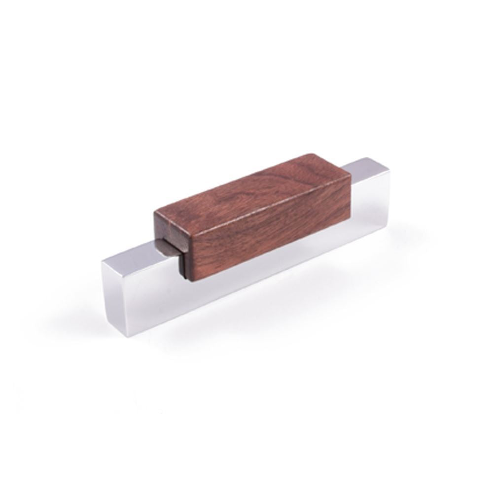 Buy Wood Strip Handle Chrome/Walnut | Handles – The Kitchen Box