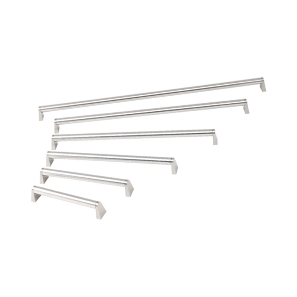 Splayed Round Bar Handle Brushed Nickel